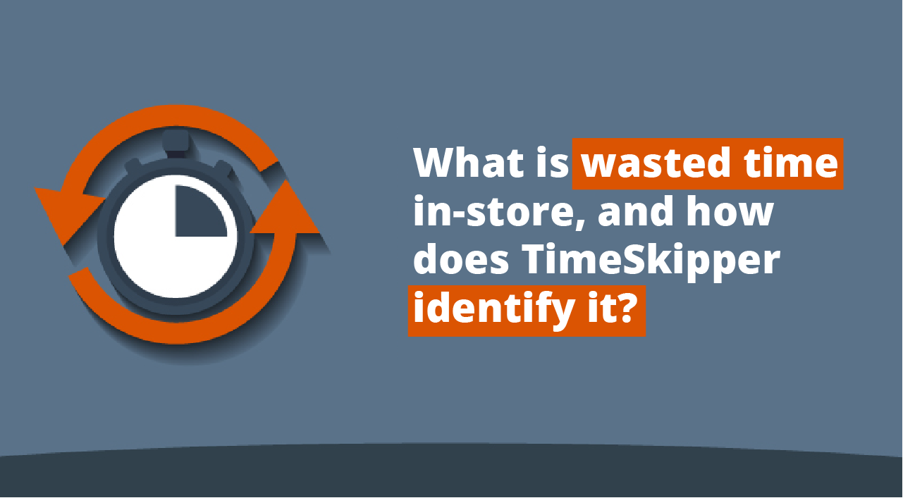 What is wasted time in-store, and how does TimeSkipper identify it?